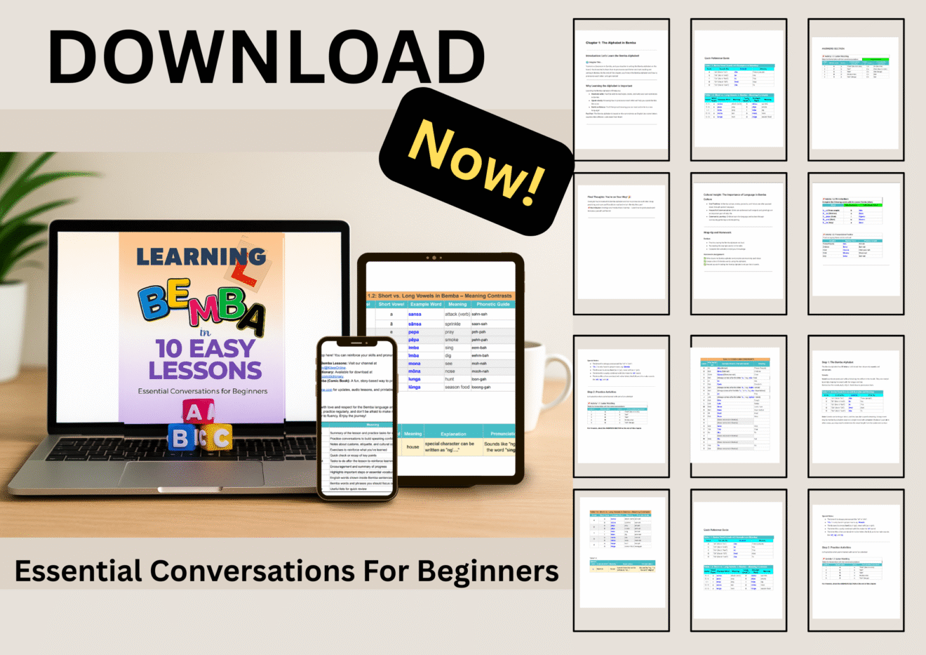 Learning Bemba In 10 Easy Lessons – Digital Download (PDF) – Kitwe Online